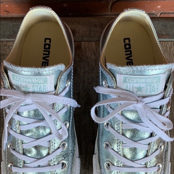 Converse | Shoes | Converse Lift Ox Platform Metallic Sneakers | Poshmark